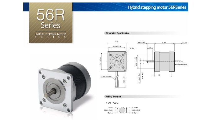Hybrid stepping motor_56R Series l gearhead hybrid stepping motor (by ...