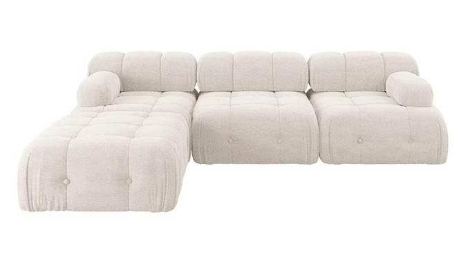 Palmer Beige Boucle Modular Corner Sofa, Bubble Sectional (by Belle Fiert)